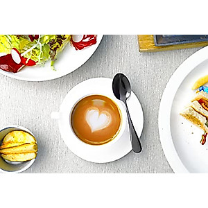 Black Silverware Set，24-Piece Stainless Steel Flatware Service for 6, Mirror Finish Cutlery Set with Gift Box (Black)