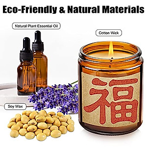 Gifts for Chinese Culture Lovers, Candle Gifts with Chinese Blessing Words, Friendship Jar Candle Gifts for Chinese Festival, Thank You Gifts for Friends, Funny Inspirational Gifts for Birthday