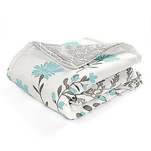 Lush Decor Aprile Throw Blanket, 50" x 60", Blue & Gray