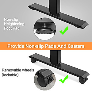 Legooin Electric Adjustable Height Standing Desk, 55×24 Inches Sit Stand Desk with Power Socket, 2 USB Ports, 3 Power Outlets, 4 Wheels,4 Memory Buttons Home Office Desk (Brown)