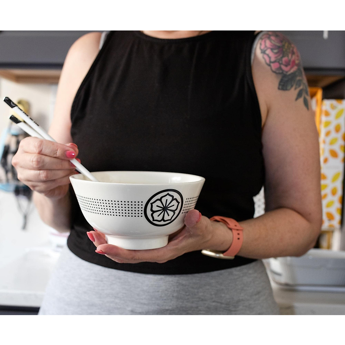 Surreal Entertainment The Karate Kid Cobra Kai and Miyagi-Do 18-Ounce Ramen Bowl Set with Chopsticks