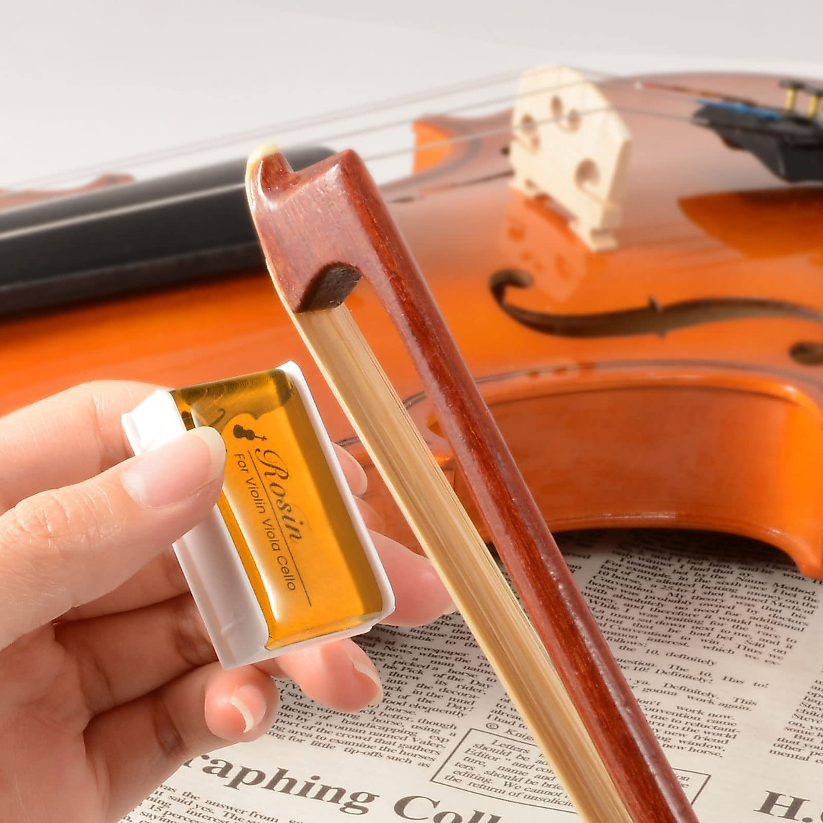 Rosin, Violin Rosin [6 Pack] Cello Viola Rosin for Violin Bow, Light Low Dust Resin, Violin Accessories by Dulphee