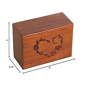 SUPER QUALITY HANDICRAFTS INDIA Wooden Urn Box For Pet Ashes | Handmade Rosewood Keepsake Urns (6 x 4 x 2.75)