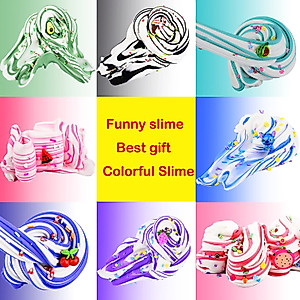 8 Pack Scented Butter Slime Kit, Super Soft & Non-Sticky DIY Stress Relief and Educational Toy for Boys and Girls, and Party Favor Slime Toys