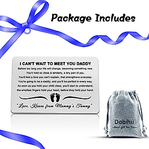 New Dad Gifts Metal Wallet Insert Card Daddy to Be Gifts Pregnancy Baby Announcement Gifts for Husband From Wife New Father to Be Gift First Time Dads Soon to Be Daddy Gifts Christmas Fathers Day Gift