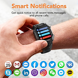 Smart Watches for Men Women, Activing Fitness Tracker with Heart Rate Blood Oxygen Monitoring 3ATM Waterproof 1.69 inch Full Touch Screen Smart Watch Compatible for iOS Android(Black)