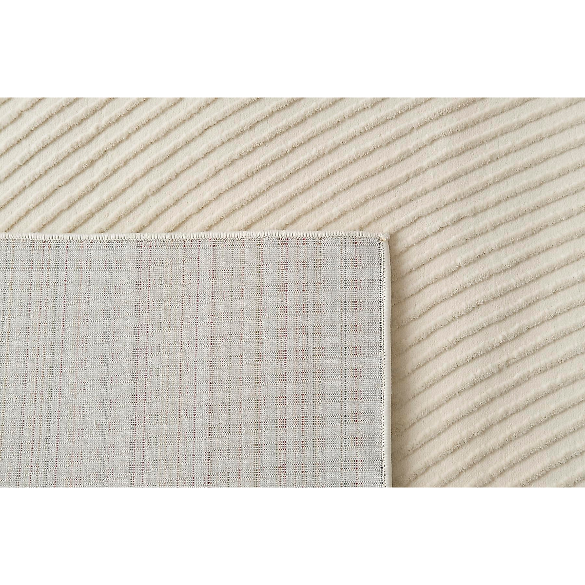 Revival Rugs Record 8'x10’ Washable Area Rug for Living Room Bedroom - 100% Recycled Oeko-TEX Certified, Medium Pile, Beige, Cream