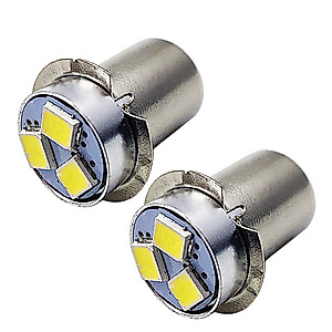 Ruiandsion 2pcs P13.5S LED Bulb 18V White 2835 3SMD Chips LED Bulb Upgrade for Flashlights Torch Light,Non-Polarity
