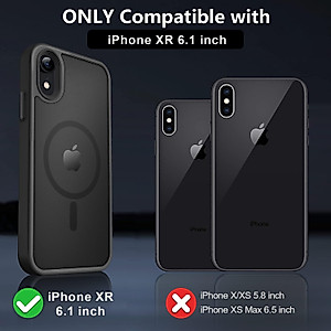 MOCCA Strong Magnetic for iPhone XR Phone Case, [Compatible with Magsafe][Mil-Grade Drop Protection] Slim Thin Translucent Matte Protective Cover Case for iPhone XR Case 6.1'', Black