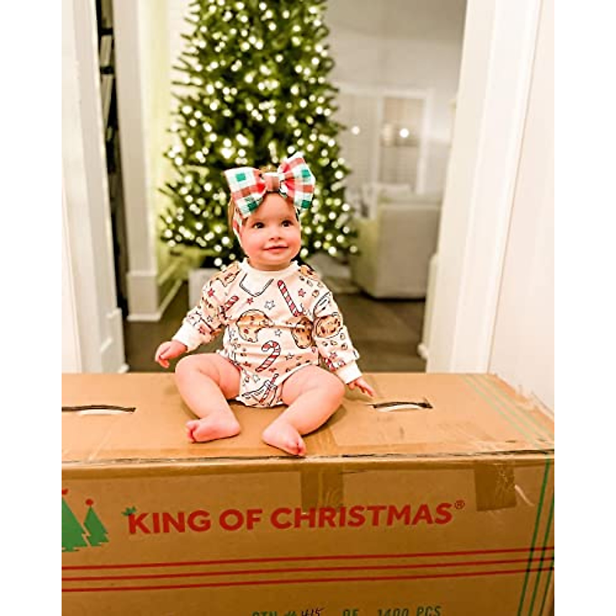 Cevoerf Infant Baby Girl Boys Christmas Outfit - Oversized Xmas Cookie Print Romper Sweatshirt Christmas Clothes