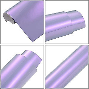 ASENDIWAY Chameleon Glossy Light Grey to Purple Car Vinyl Wrap Roll Color Change Adhesive Decal Sticker Film Stretchable Air Release DIY Vehicle Vinyl