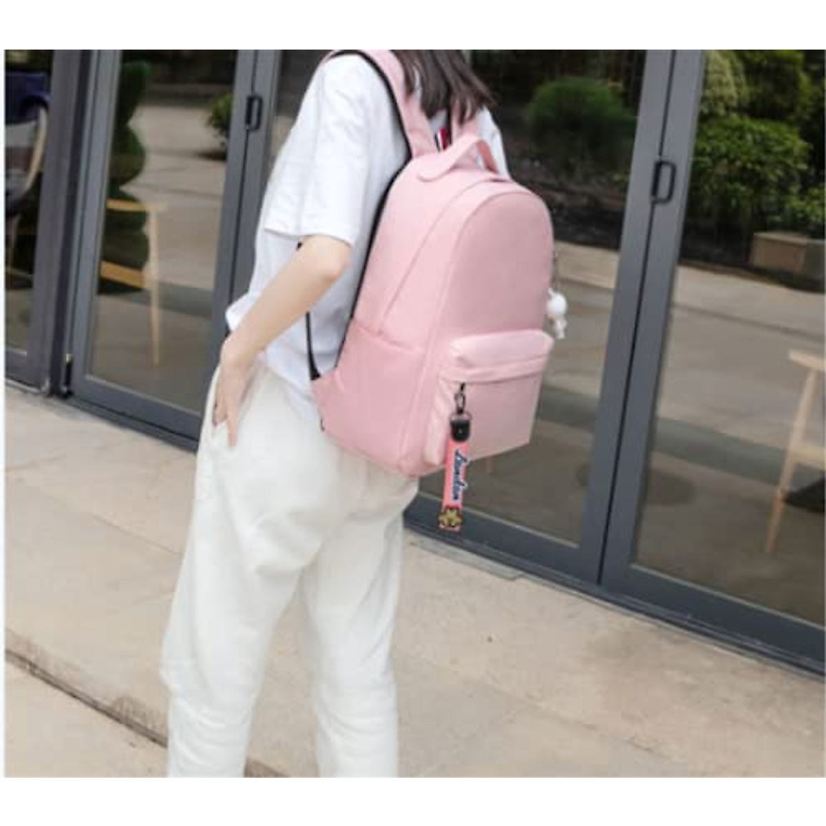 LanboQ Waterproof Student Bookbag for Teens,Casual Soccer Stars Graphic Knapsack Classic Wear Resistant Rucksack