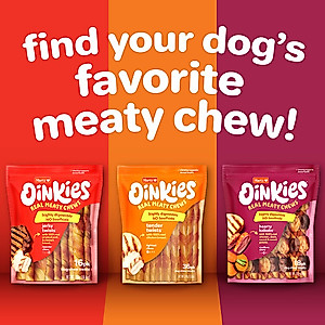Hartz Oinkies Chew Bones with Real Chicken Breast, Rawhide Free Dog Treats, Highly Digestible Dog Chews, 25 Count