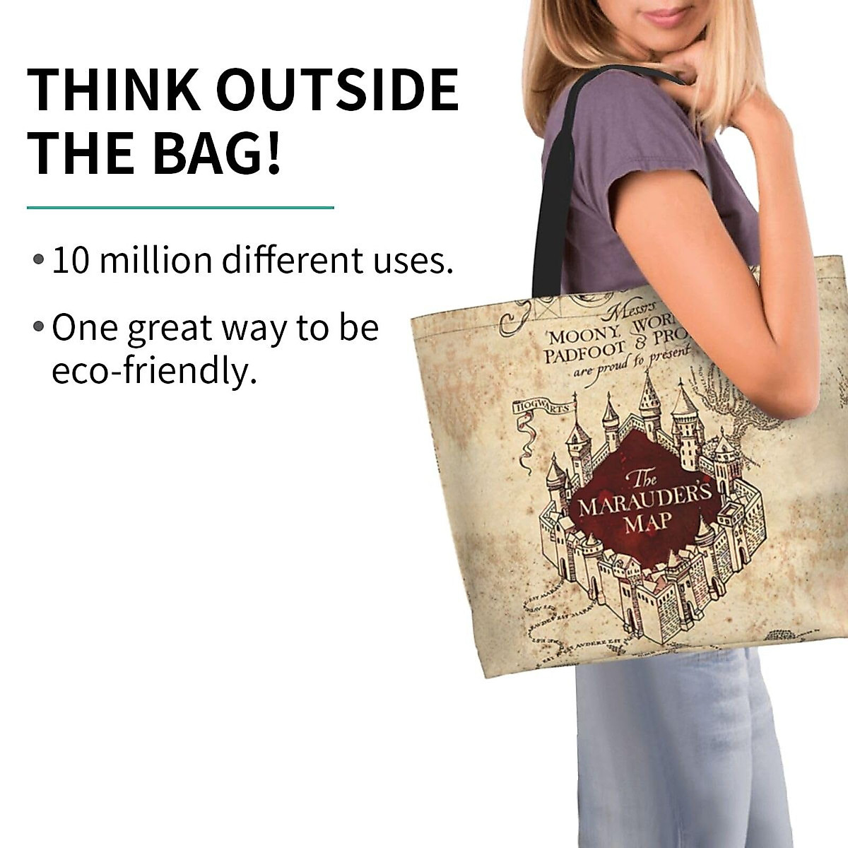 Jenyewer cartoon movie Anime Tote Bag Large Shoulder Bag Casual Reusable Handbag Travel Grocery Shopping Beach Bags