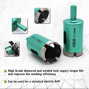FACHLICH Diamond Core Drill Bits - 1/4" Granite Drill Bits 10pcs 6mm Porcelain Drill Bits Wet Drilling for Marble Granite Artificial Stone Ceramic Tile