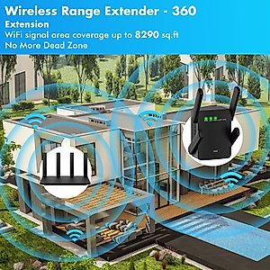 WiFi Extender, 2023 Newest WiFi Booster and Signal Amplifier up to 8470Sq.ft, WiFi Extenders Signal Booster for Home, Internet Booster, Repeater with Ethernet Port & Access Point, 1-Tap Setup, 2.4GHz