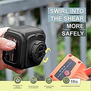 Cordless Pruning Shears, Electric Pruner with 7.5 Foot High Reach Extension Pole, 21V Lithium Battery, Titanium Plated SK5 Blades, 1.2 Inch Cutting Diameter, LCD Display Screen