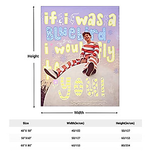 Super Star Throw Blanket Singer Flannel Blanket with Pillow Cover, Soft Cozy Poster Blanket with Pillow Case for All Season, Lightweight Fall Throw Blanket for Sofa Office Traveling Homeblanket