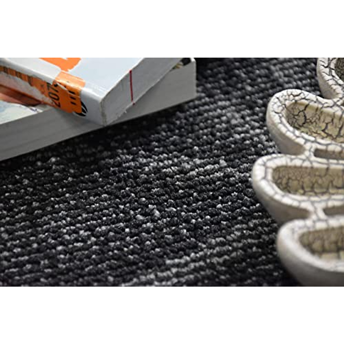 Furnish my Place Modern Indoor/Outdoor Commercial Black Rug, Modern Area Rug, Home Decor Mat, Commercial Rug for Living Room, Kids, Wedding, Made in USA -4' x 6' Rectangle