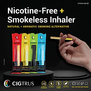 Natural Nicotine-Free & Tobacco-Free Smoking Alternative - Non-Electric Craving Relief, Quit Smoking Aid with Cigtrus (Fresh Spearmint)