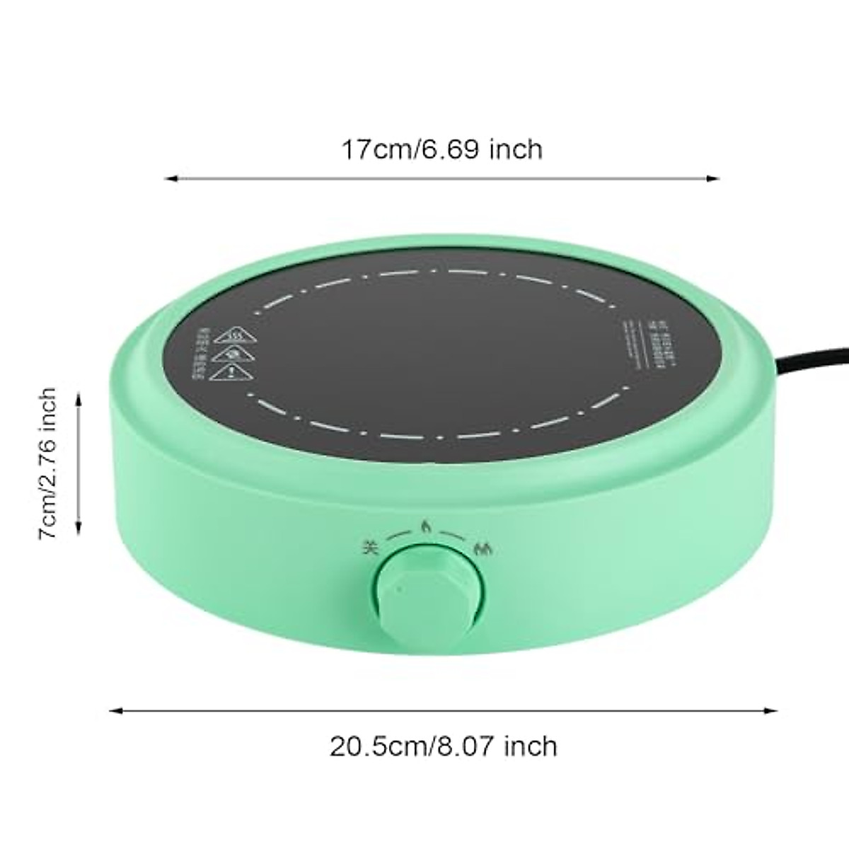 800W/110V Induction Cooktop Stove Electric Mini Stove Induction Burner Hot Plate, Portable Induction Burner Countertop Water Stove for Boiling Water, Making Tea and Coffee, Adjustable Power (green)