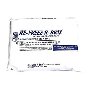 Polar Tech RE-FREEZ-R-BRIX RB60 Foam Refrigerant Packs, 64oz Capacity (Case of 3)