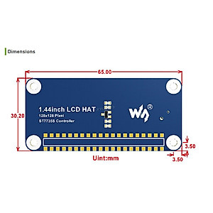 1.44 inch LCD Display HAT for Raspberry Pi 2B/3B/4B/Zero/Zero W 128x128 Pixels SPI Interface @XYGStudy