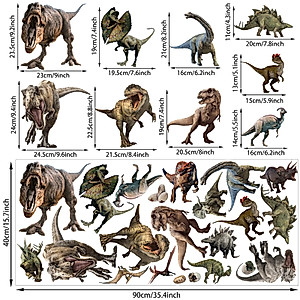 22 Pcs Dinosaur Wall Decals Peel and Stick Removable Dinosaur Wall Stickers Dinosaur Room Decor for Boys Kids Adult Bedroom Living Room Nursery Classroom Bathroom Home Decoration…