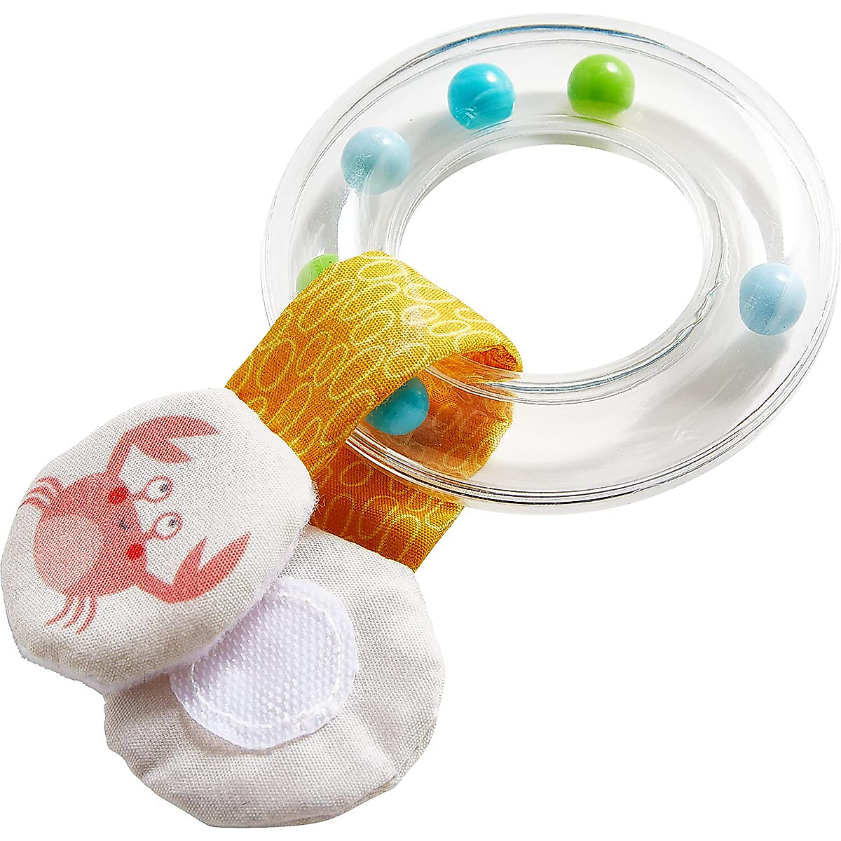HABA Marine World Fabric Baby Toy Rattle with Removable Plastic Teething Ring