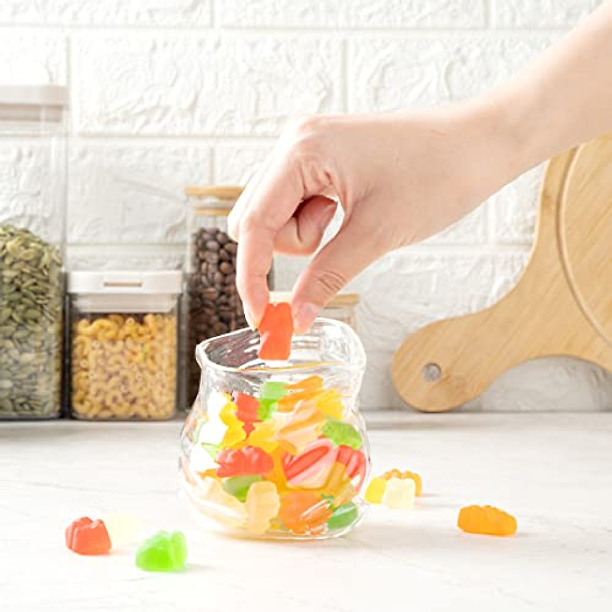 8 Ounce Glass Zipper Bag, 1 Small Glass Bag - Realistic Crinkled Edges, Serve Candy, Popcorn, or Nuts, Clear Glass Bag Bowl, Dishwashable, Flat Base - Restaurantware.