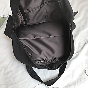 GESALOP New Solid Color Waterproof Backpack Simple School Bag Casual Backpack Travel Bag School Backpack (Black)