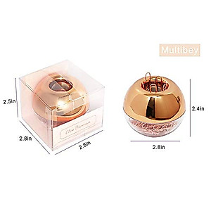 MultiBey NE0600607 Light Luxury Fashion Paper Clips, Rose Gold Edition, In Round Paper Clip Holder With Magnetic Lid, 28 mm, 100 Piece Per Box