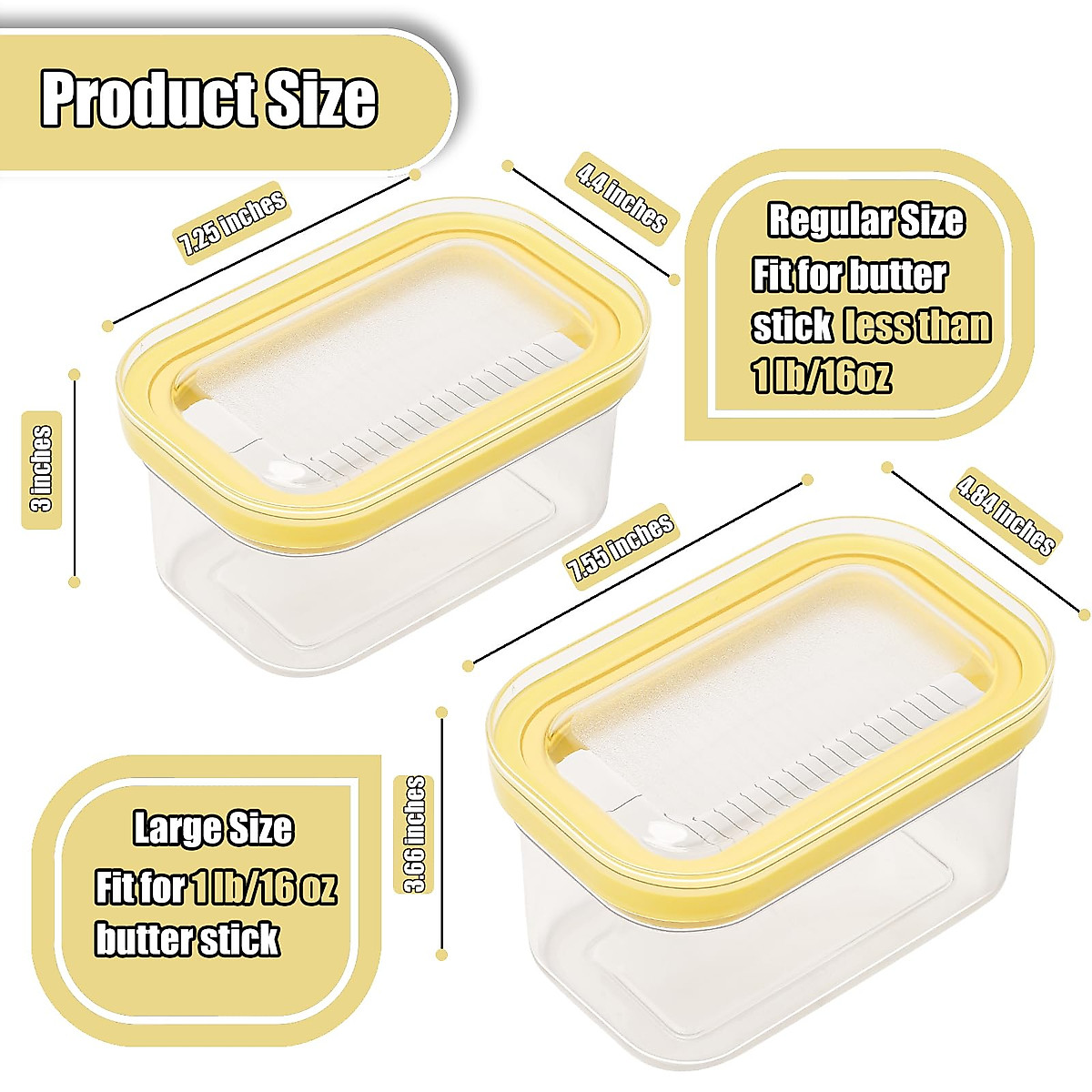 Butter Slicer Cutter Dish Airtight Box Stick Container Airtight Lid with 304 Stainless Steel Tweezer for Fridge Storage