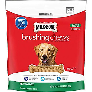 Milk-Bone Brushing Chews Daily Dental Dog Treats Original Large Treats 24.2 Ounces