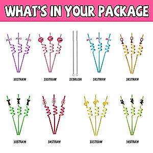 24 Bachelorette Party Favors Bride Shower Drinking Straws for Bachelorette Party Supplies with 2 PCS Straws Cleaning Brush