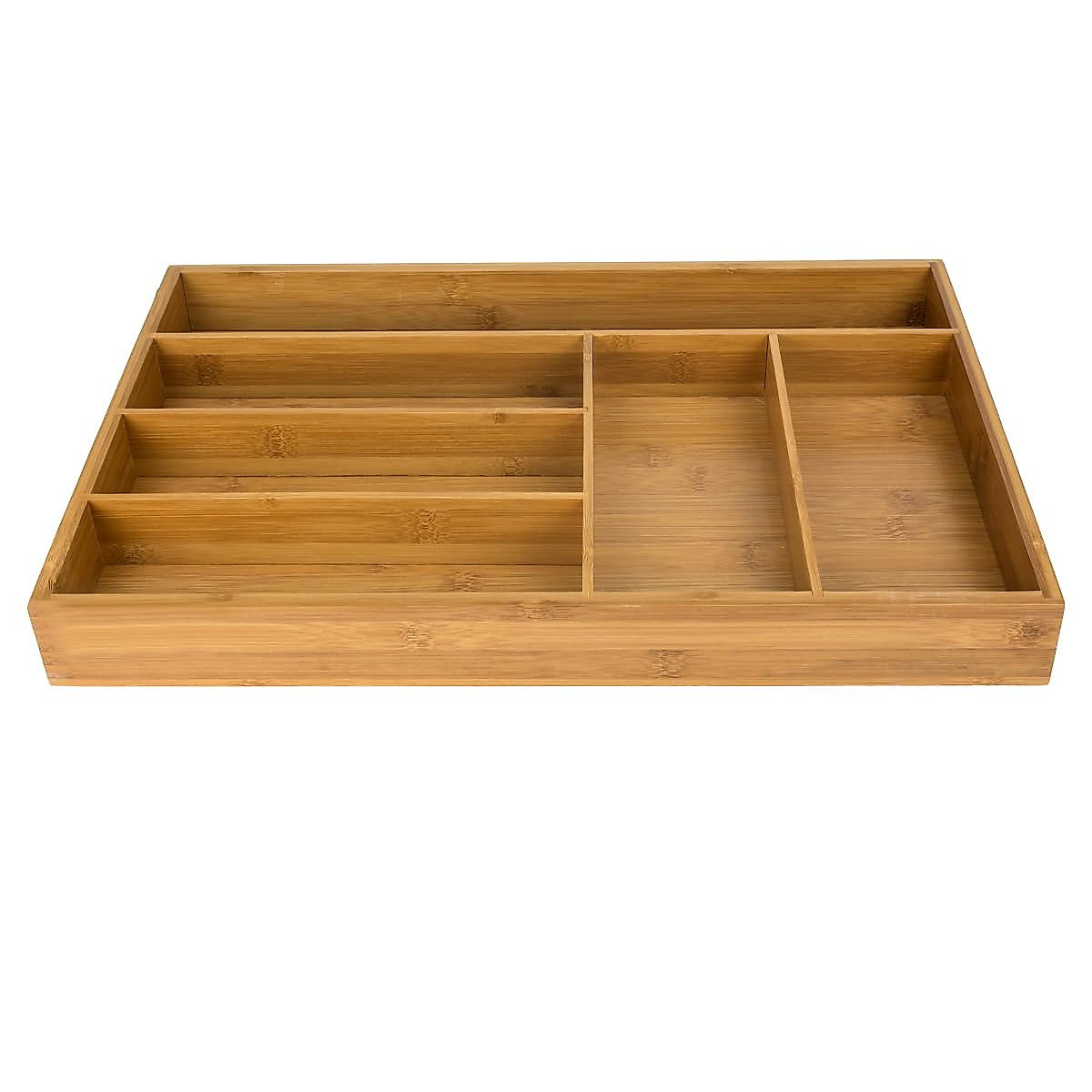 Home Basics CT44542 Bamboo Cutlery Tray Large, 10" x 2" x 14"