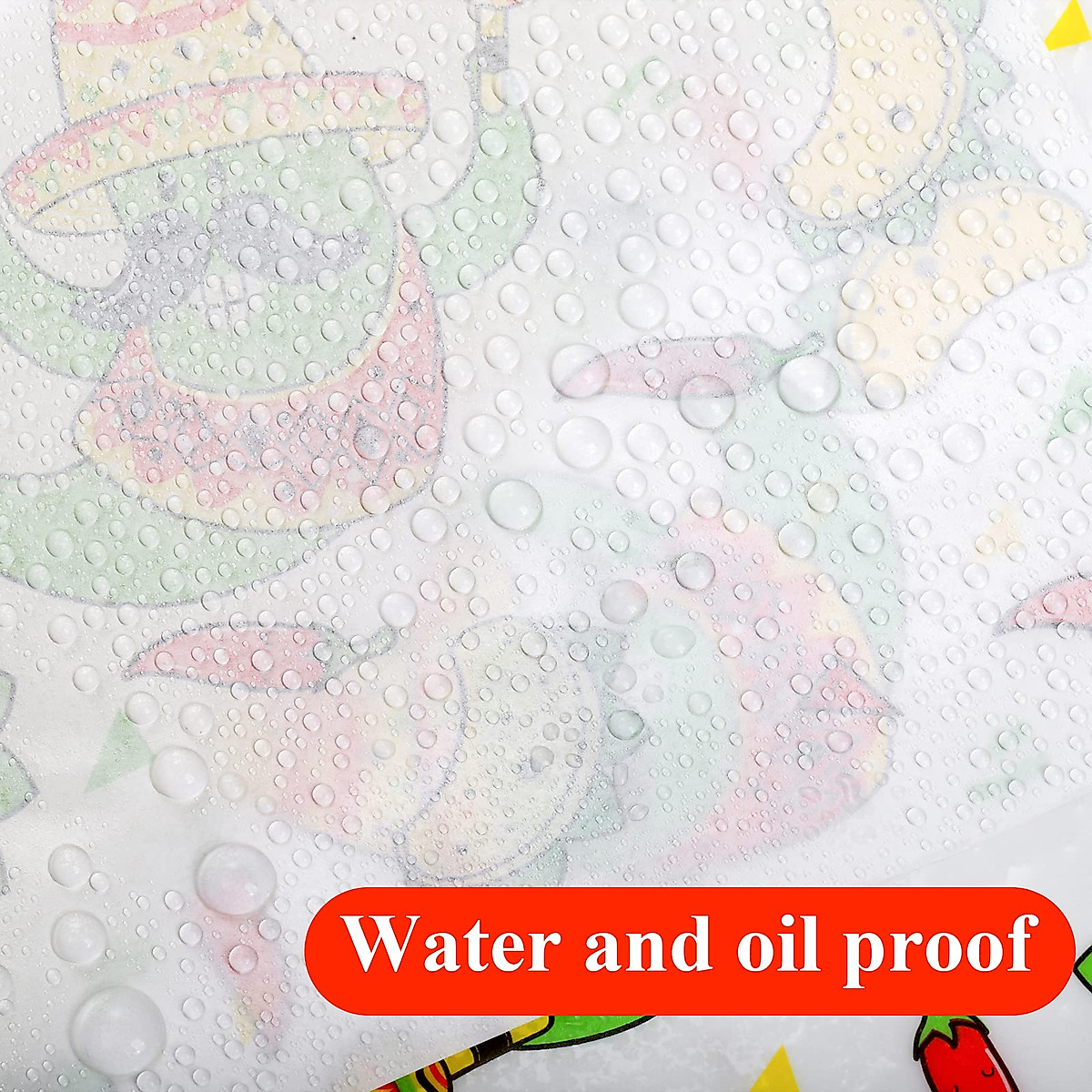 Frcctre 1000 Pack 12 x 12 Inches Dry Waxed Deli Paper Sheets, Sandwich Wrapping Paper Wax Paper Food Basket Liners Mexican Themed Grease Resistant Deli Paper for Wrapping Bread Sandwich Hamburger