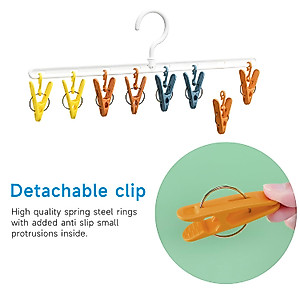 QUMOX Drying Clip Clothes Drying Hanger Clip Drip Hanger Rack 8 Clips Sock Hanger Windproof for Bras Underwear Laundry Accessories Towels Gloves Diaper (White)