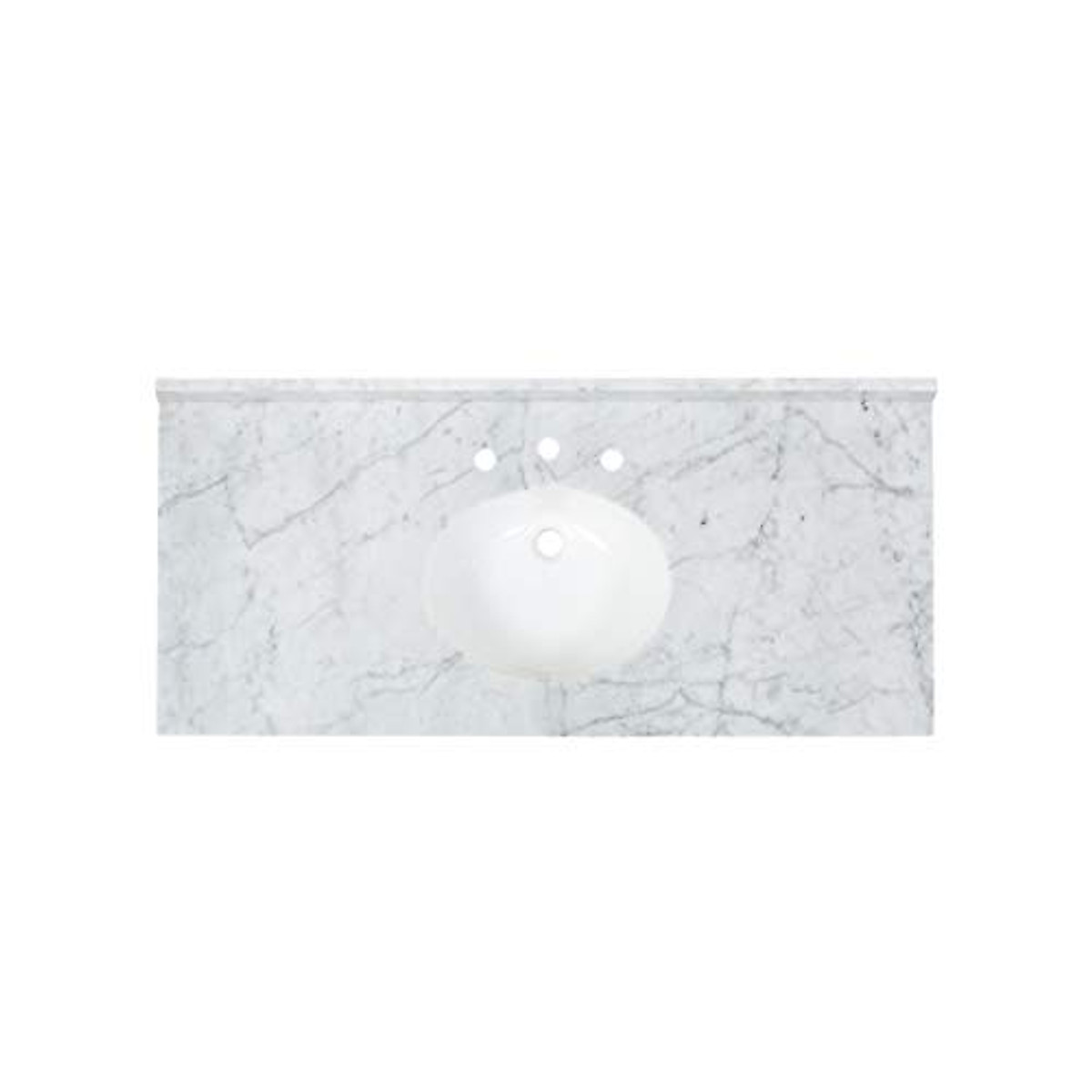 GDFStudio Contemporary 48" Wood Single Sink Bathroom Vanity with Marble Counter Top, Gray with Carrara White Marble