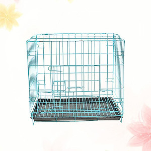 Large Dog Crate Pet Folding Cage Collapsible Dog Cage Indoor Outdoor Dog Crate Small Metal Wire Dog Crate with Leak- Pan Portable Pet Cage for Puppy Cat Rabbit Dog Kennel