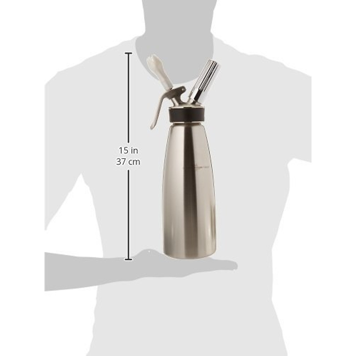 iSi North America Cream Profi Whip Professional Cream Whipper For All Cold Applications, Stainless/Black, 1 Quart