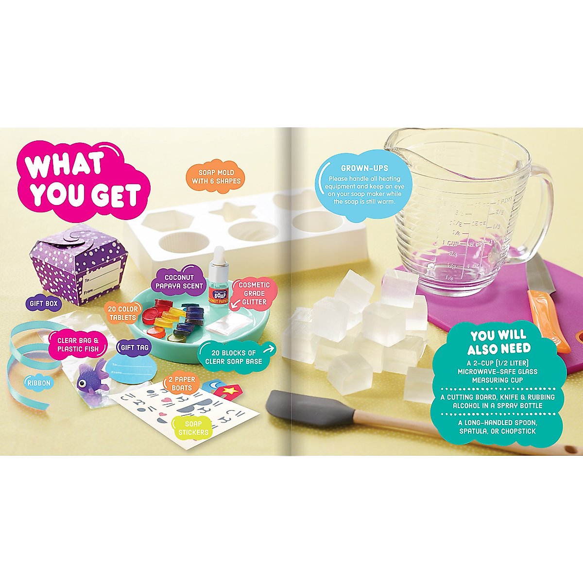 Make Your Own Soap (Klutz Activity Kit) for 72 months to 180 months includes blocks of clear soap base (20)