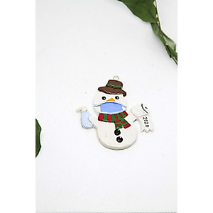 Quarantine Christmas Ornament 2020 Snowman | Face Mask Hand Sanitizer Covid Christmas Tree Ornaments