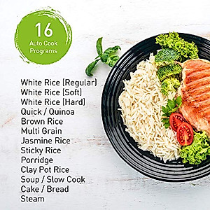 Panasonic 5 Cup (Uncooked) Rice Cooker with Pre-Programmed Cooking Options for Brown Rice, White Rice, and Porridge or Soup - 1.0 Liter - SR-CN108 (White)