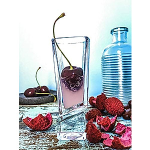 JoyJolt Carre Shot Glasses Square Heavy Base Shot Glass Set Of 4, 1.8-Ounce