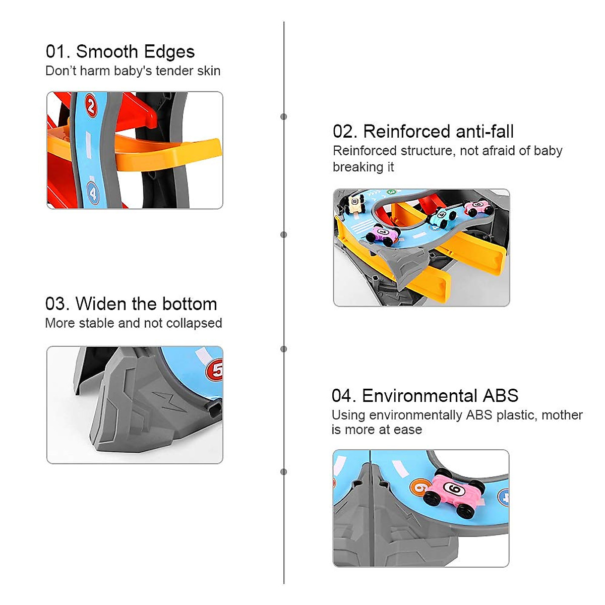 KINGBOT Toddler Toys for Boys Age 2 – Toy Car Ramp Race Tracks with 6 Mini Cars, Ramp Racer Toy Car Gifts for 3 4 5 Years Old Kids