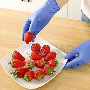 VOS Disposable Gloves| Heavy Duty | Powder Free | Latex Free Rubber | 100 Count Box |food Safe