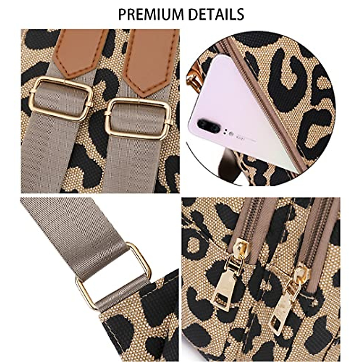 KKRAUS Leopard Print Backpack for Women Pu Leather Cheetah Print Shoulder Daypack Leopard Satchel Backpack with Handle Multipurpose (Single Zipper)