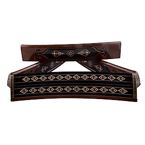 Wooden Mosaic Inlaid Oval Rummy Game Set - Wooden Rummy Cube Black veneered