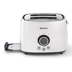Starfrit 024020-004-0000 2-Slice Electric Toaster, Brushed Stainless Steel, Small